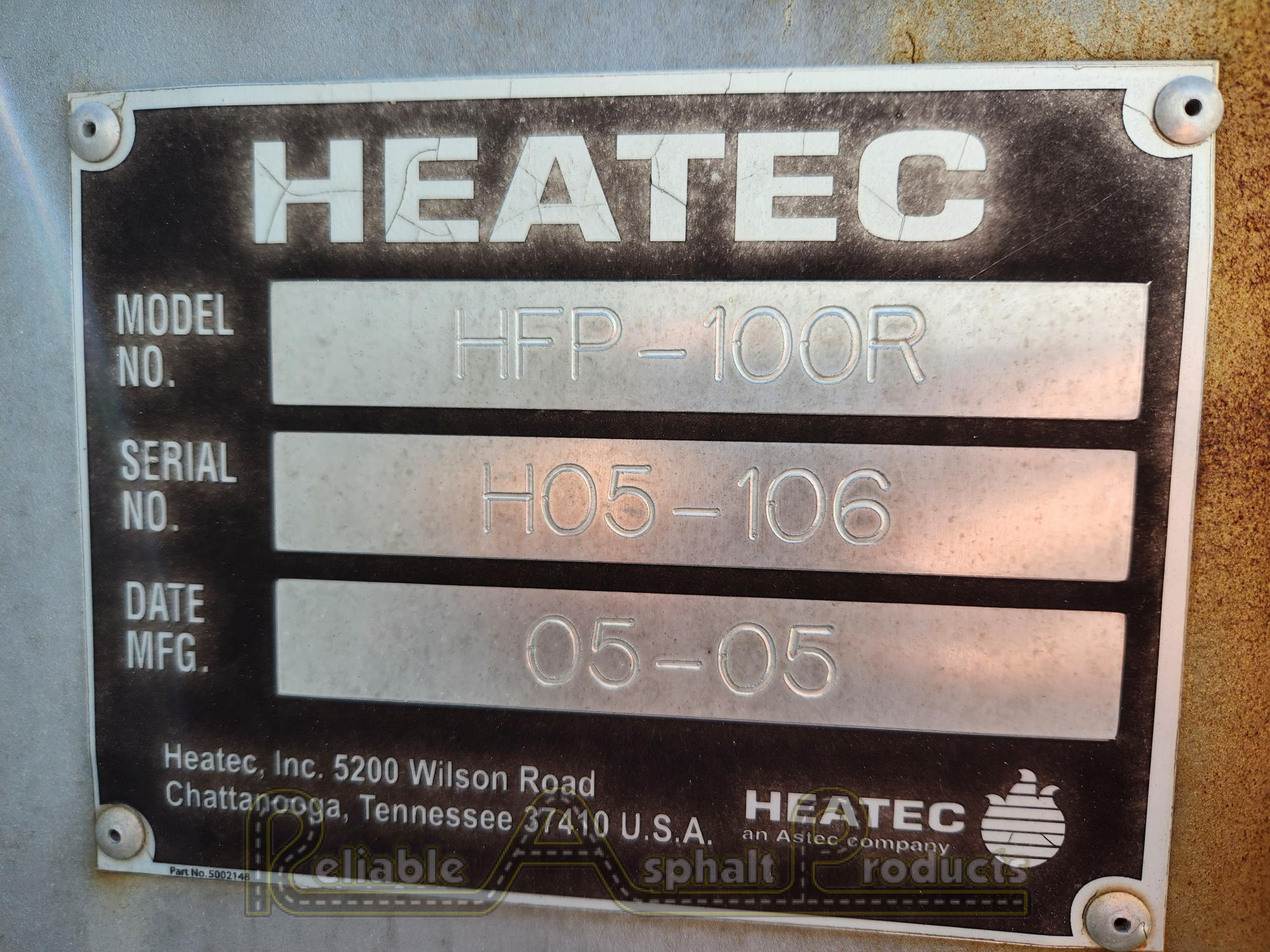 Heatec Heavy Fuel Preheater | Used Asphalt Plant Equipment